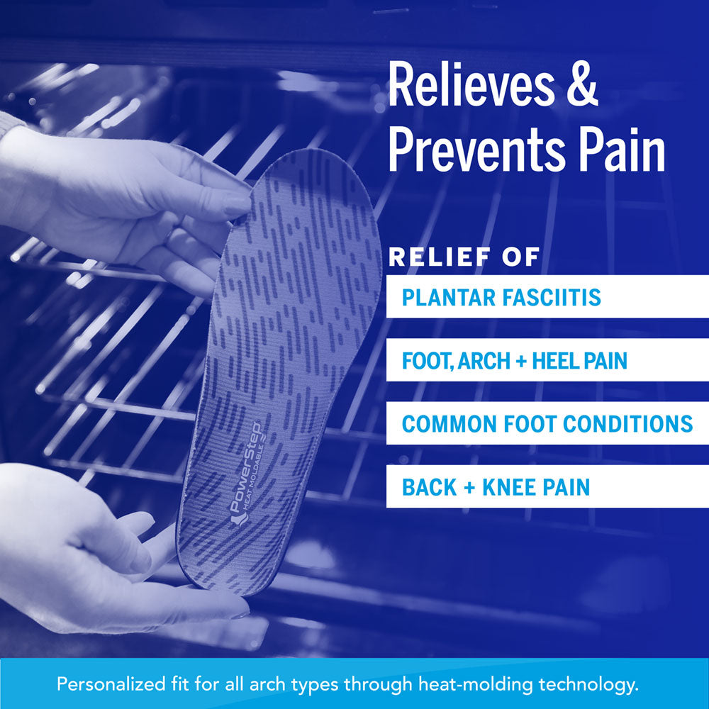PowerStep Heat Moldable Insoles | Custom Arch Support Orthotic Insole